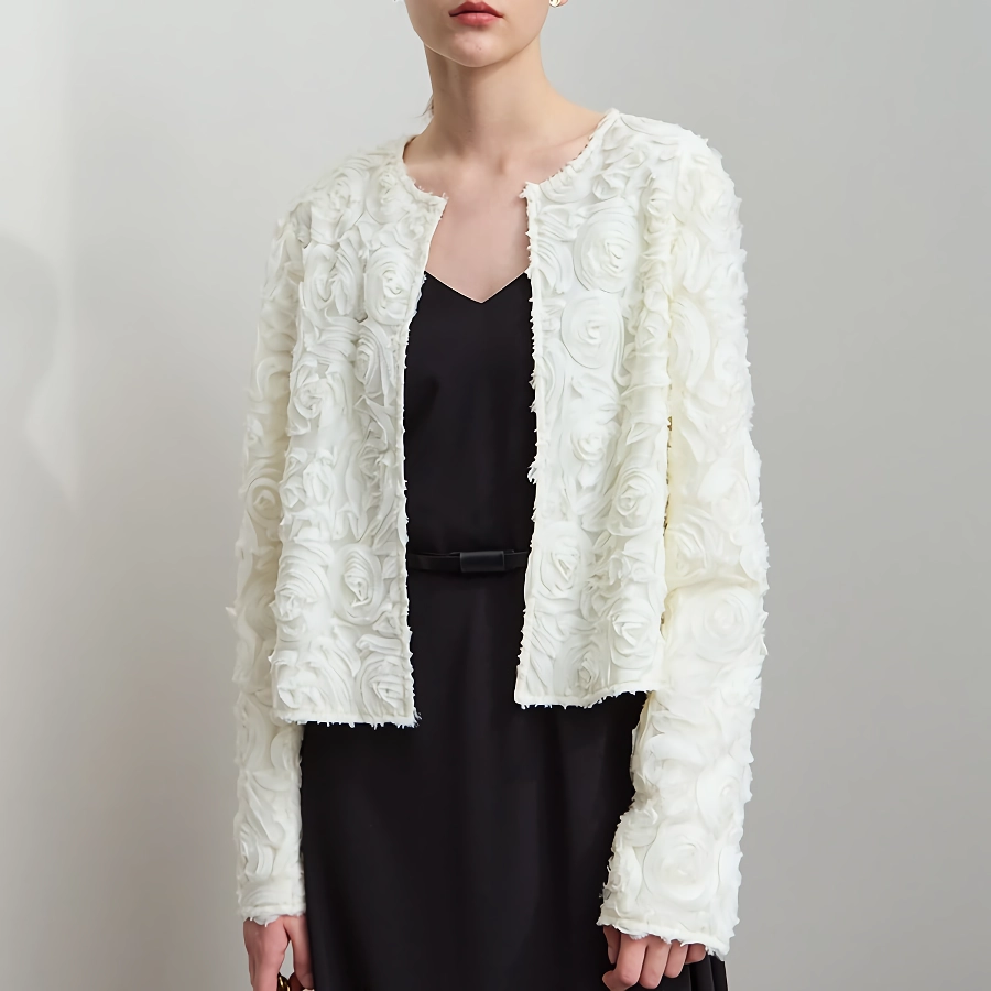 Minimalist Floral Short Jacket for Women