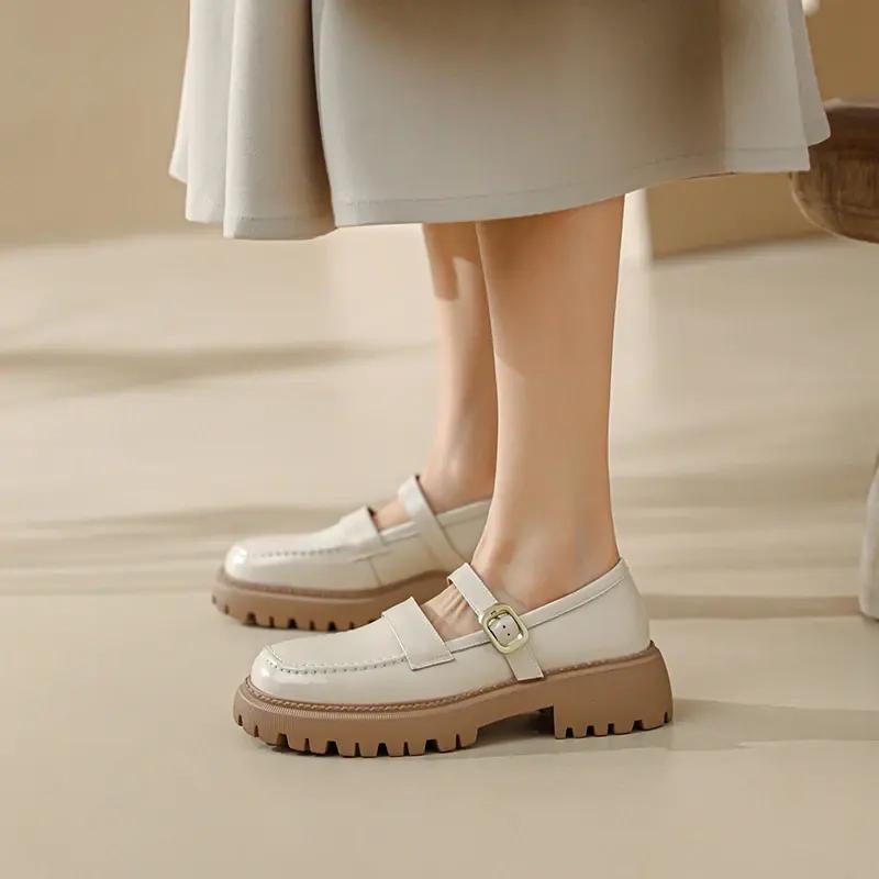 Women's Genuine Leather Platform Loafers