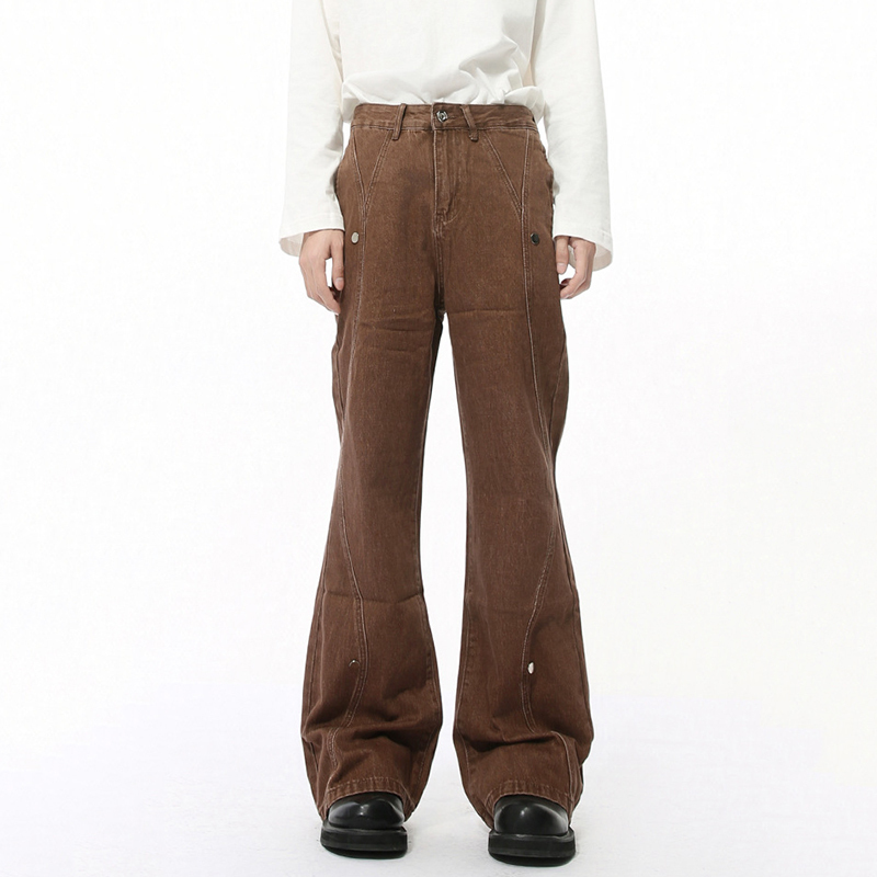 Vintage Patchwork Bootcut Jeans for Men