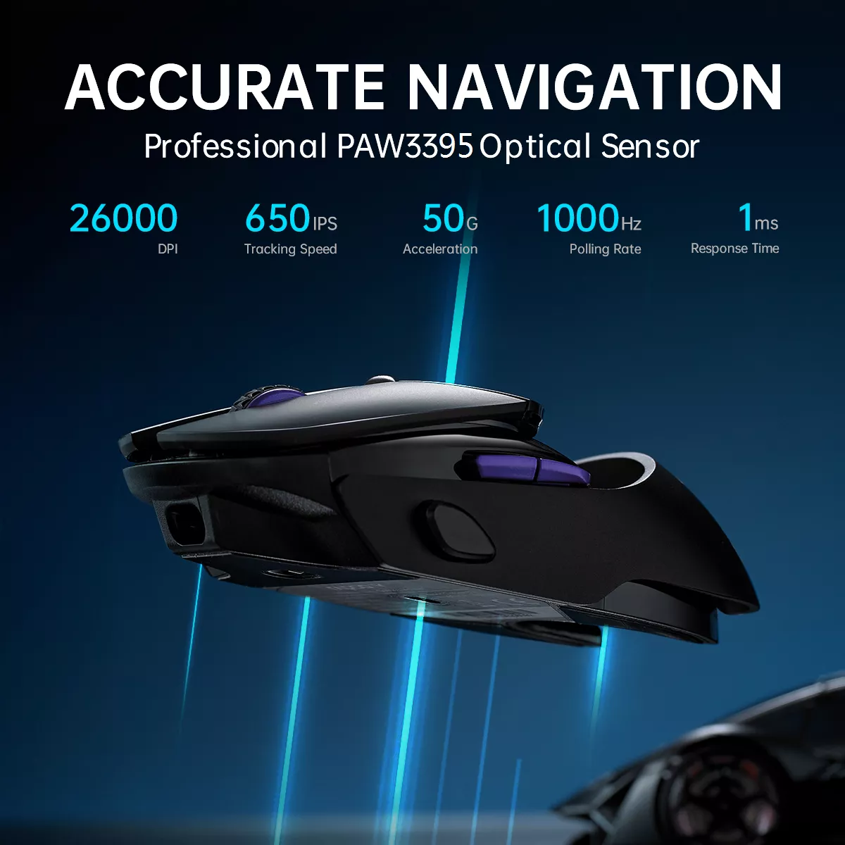 High-Performance Wireless Gaming Mouse – 26000 DPI, RGB, OLED Display ...