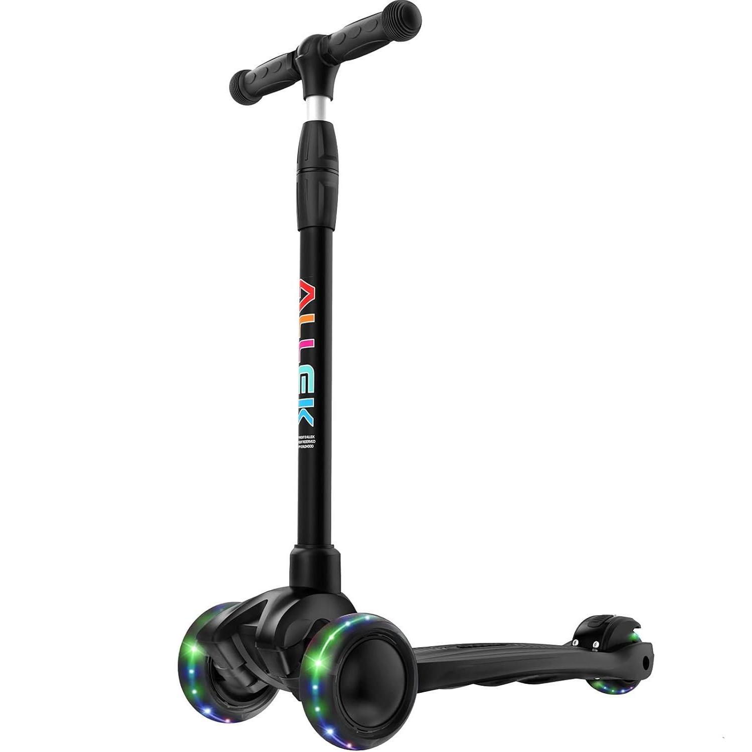 3-Wheeled Push Scooter with Light-Up Wheels for Kids 3-12 Years