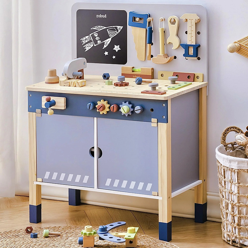 Wooden Kids Workbench Playset with Tools - OneLife Mart