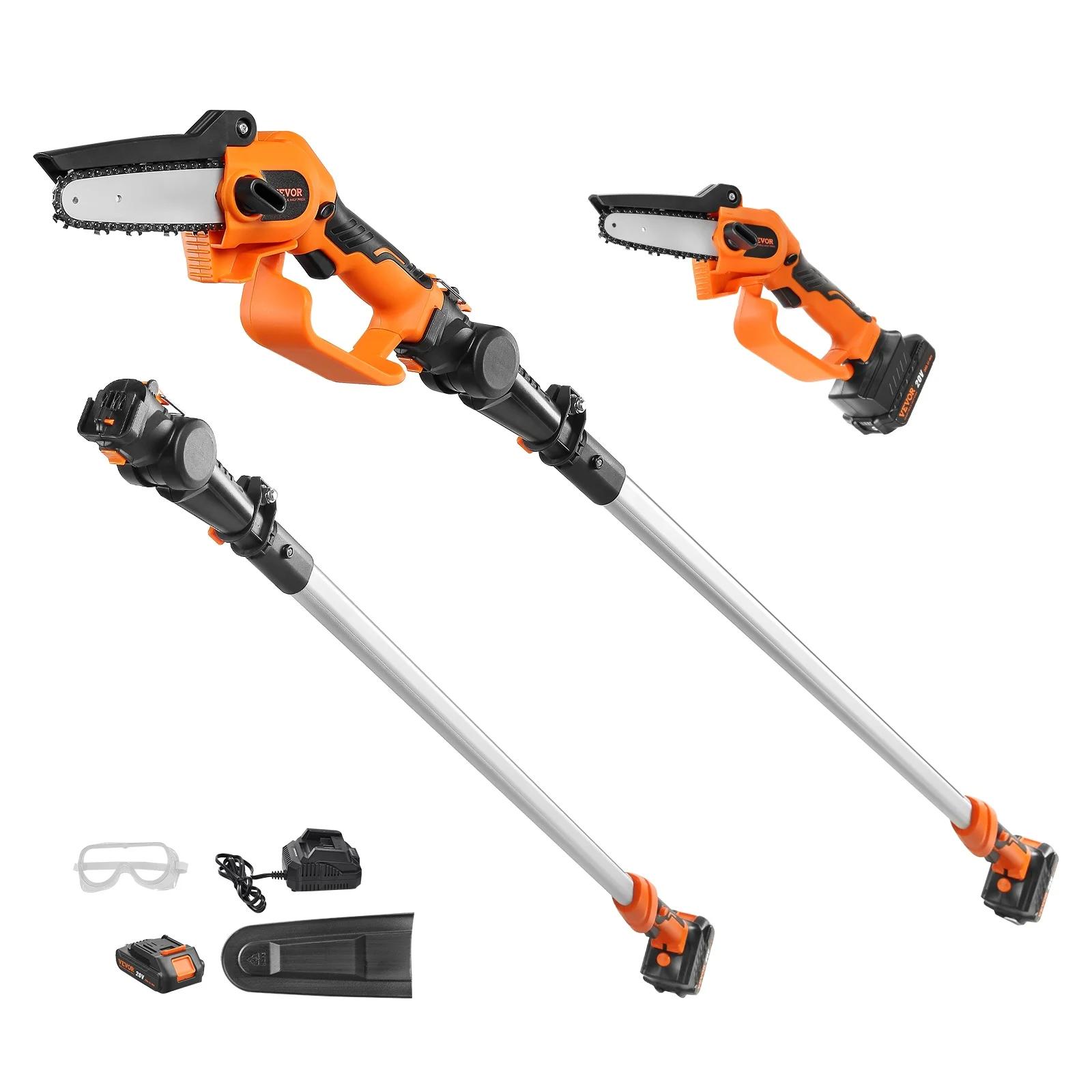 2-in-1 Cordless Pole Saw & Mini Chainsaw - 20V Battery Powered Tree ...