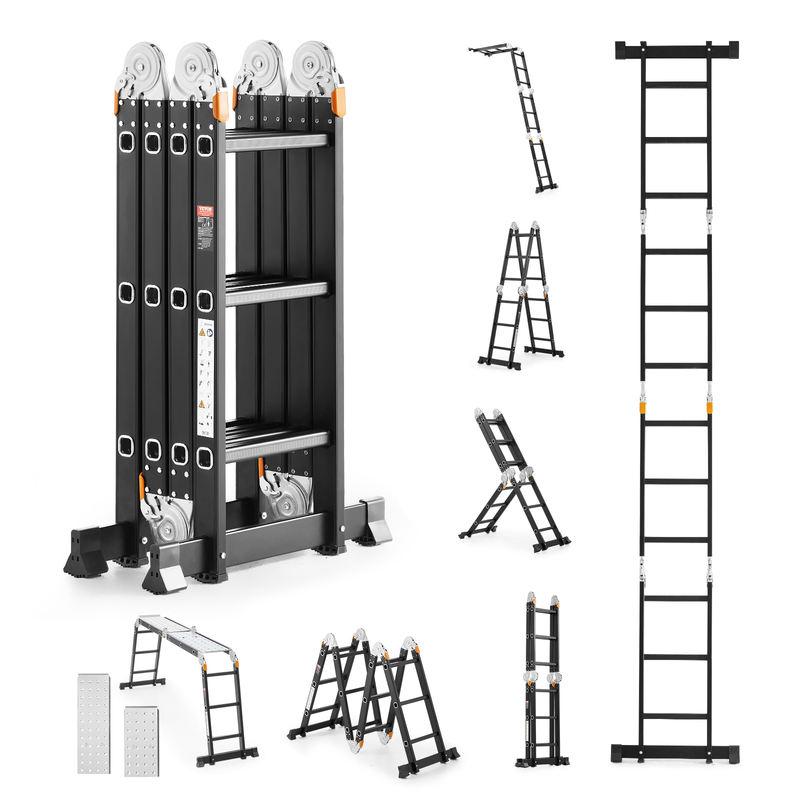 Multi-Purpose Folding Ladder with Scaffold Boards - OneLife Mart