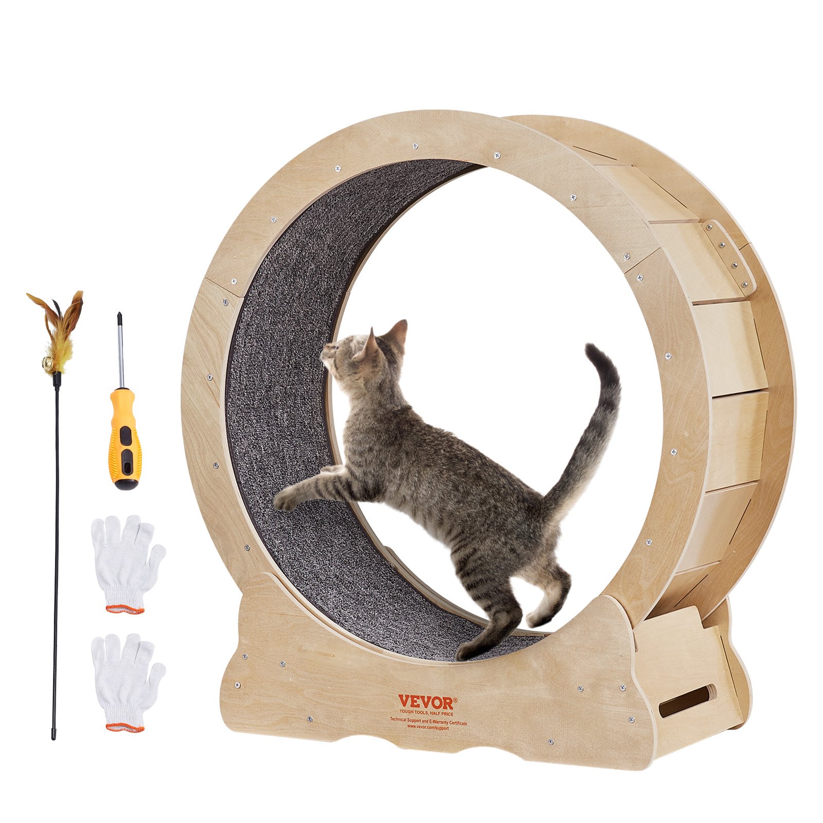 Natural Wood Cat Exercise Wheel - OneLife Mart